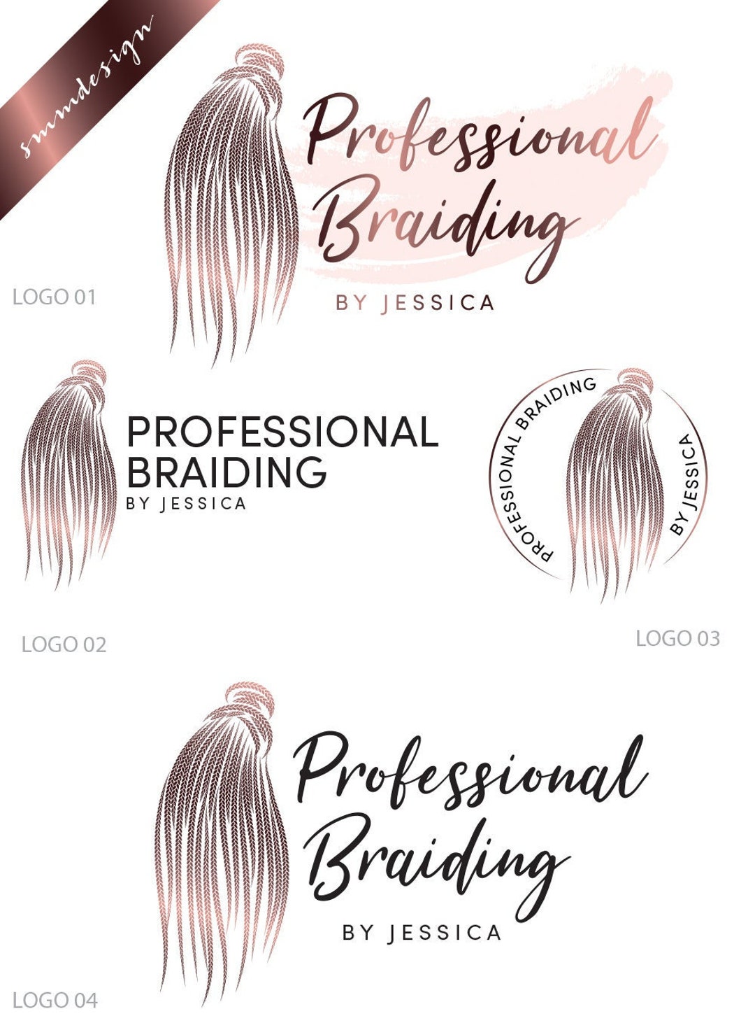 Braiding Logo, Professional Braiding Logo, Braids Logo, Hair Extension ...