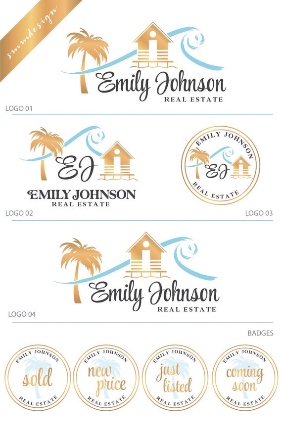 Beach House Logo for Real Estate Agents Realty Logo Beach - Etsy