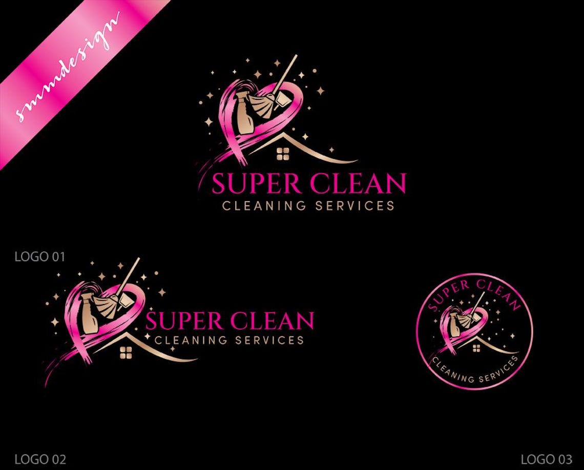 Cleaning Services Logo: Housekeeping Maid Service Design - Etsy