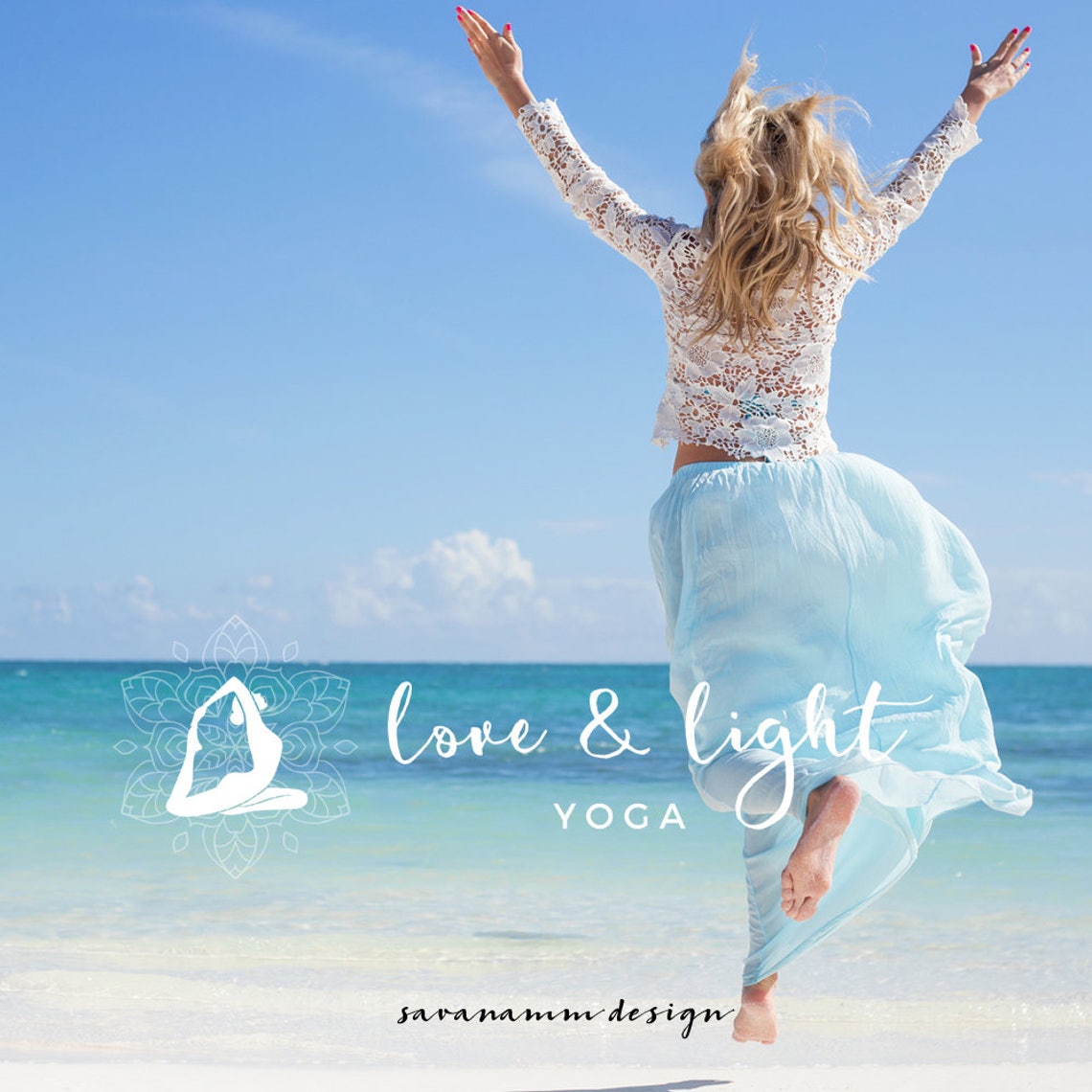 Gold Yoga Logo Yoga Pose Logo Watermark Custom Logo | Etsy