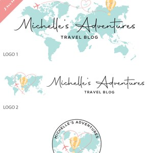 Travel Blog Logo With World Map, Travel Agency, Adventure Logo, Holiday ...