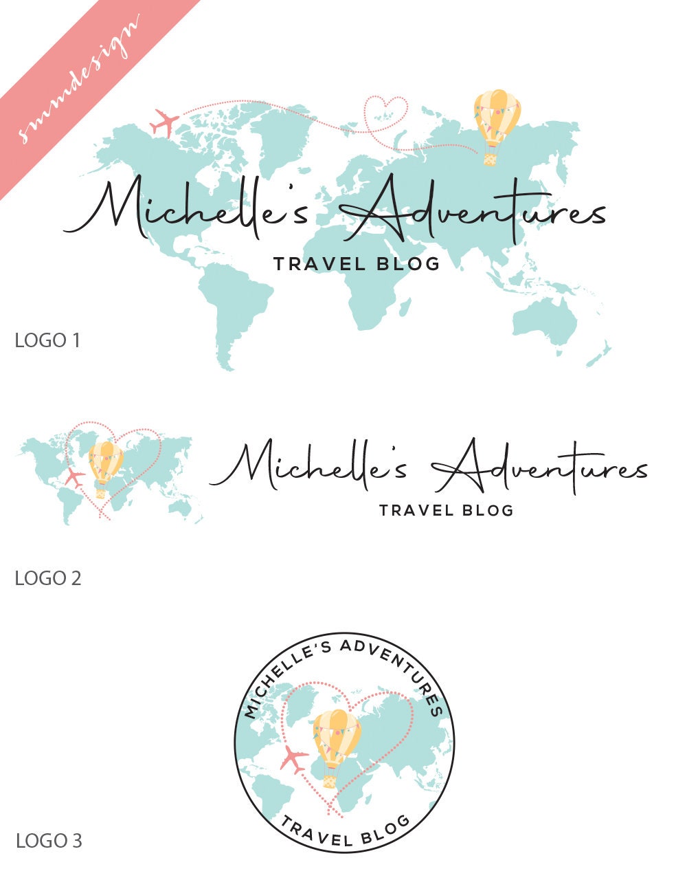 Travel Blog Logo With World Map, Travel Agency, Adventure Logo, Holiday ...
