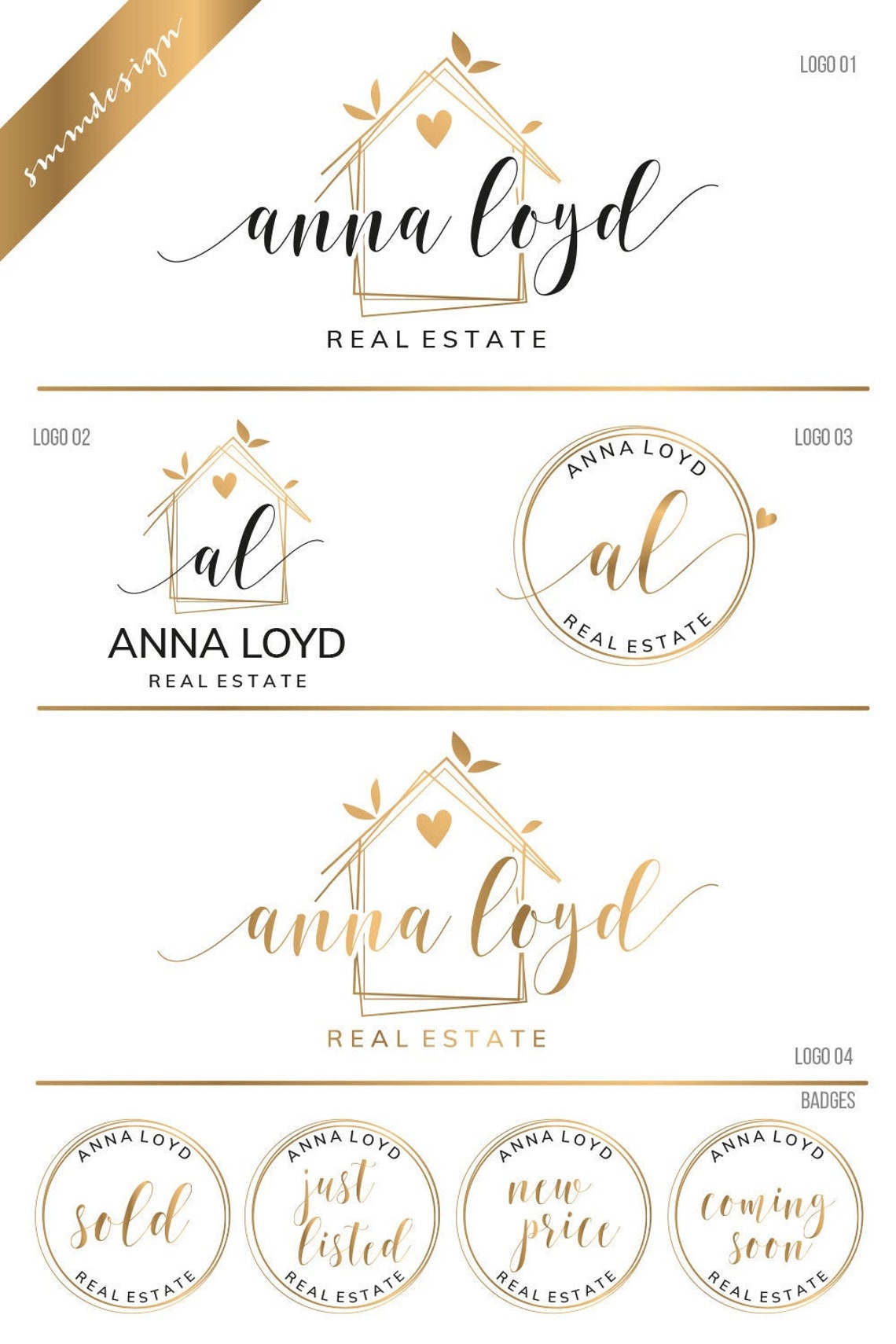 Realty Logo Real Estate Branding Kit House Logo Real Estate | Etsy