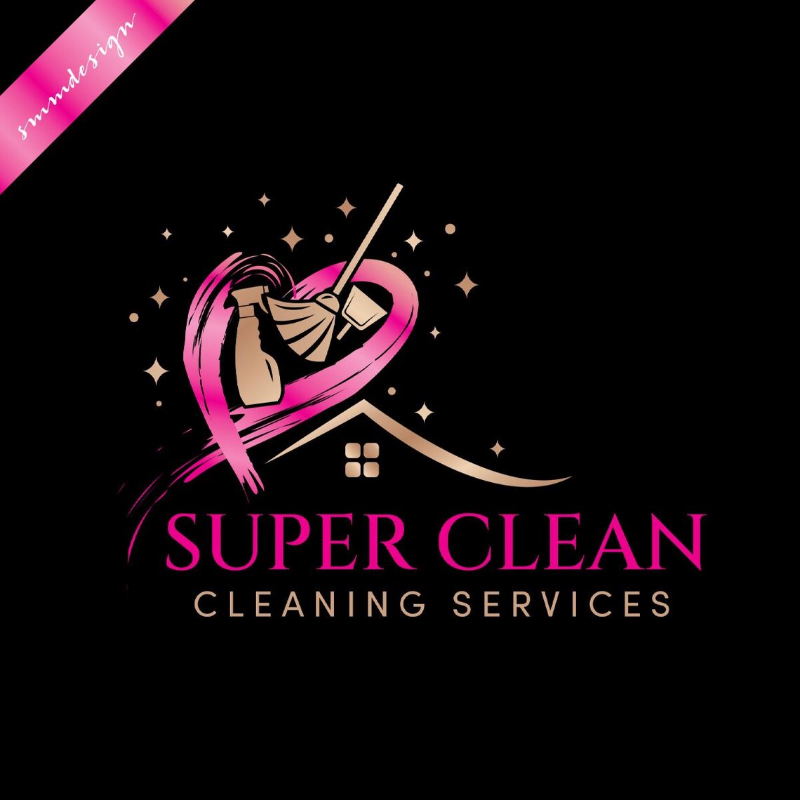 Cleaning Services Logo: Housekeeping Maid Service Design - Etsy