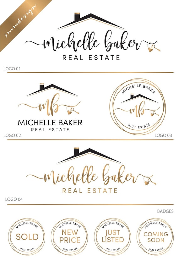 Modern Simple Real Estate Logo Marketing Real Estate Agent | Etsy