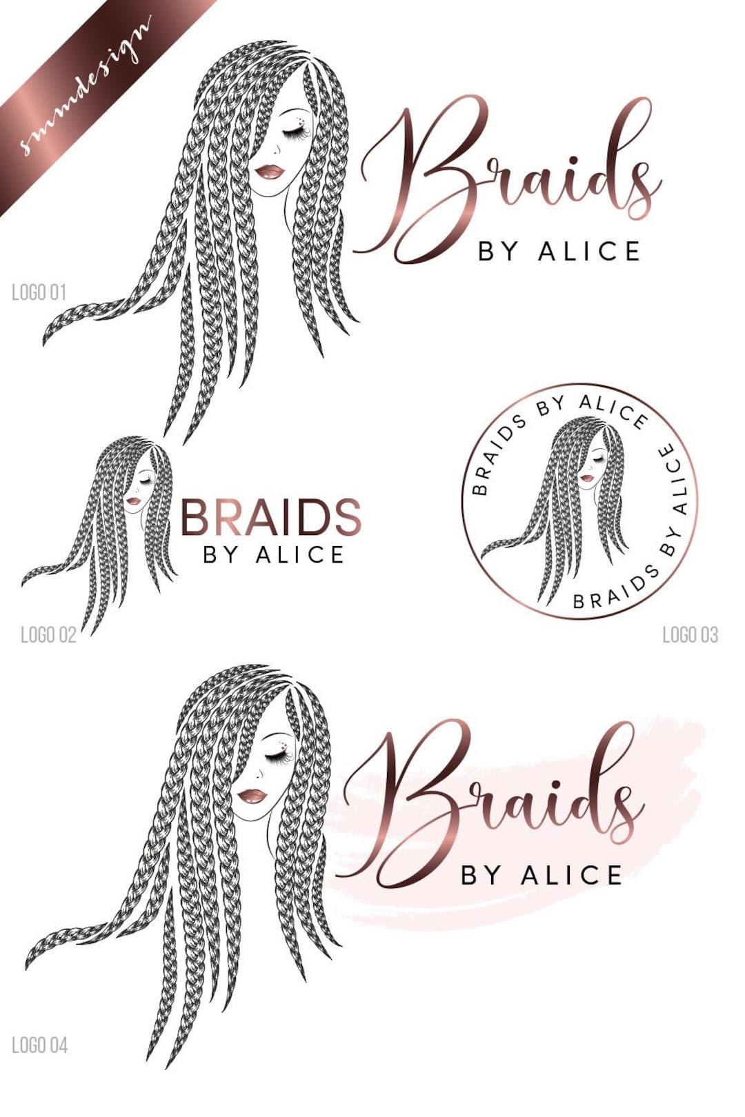 Braiding Logo, Braids Logo, Hair Extension Logo, Wigs Logo, Hair ...