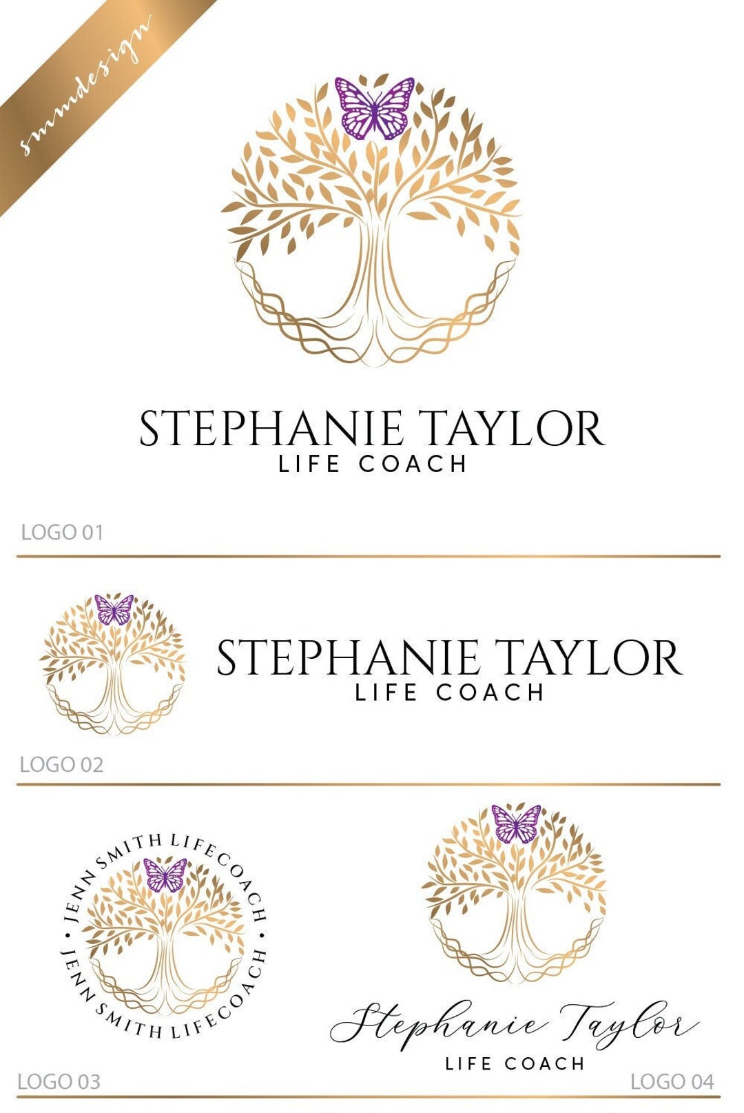 Life Coach Logo, Tree of Life Logo, Butterfly Logo, Tree Logo 652 - Etsy