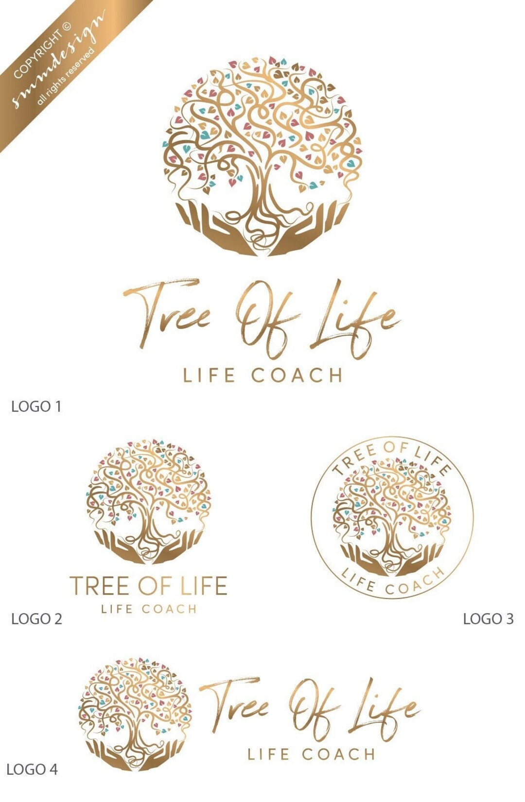 Tree Logo With Hands, Life Coach Logo Design, Photography Logo and ...