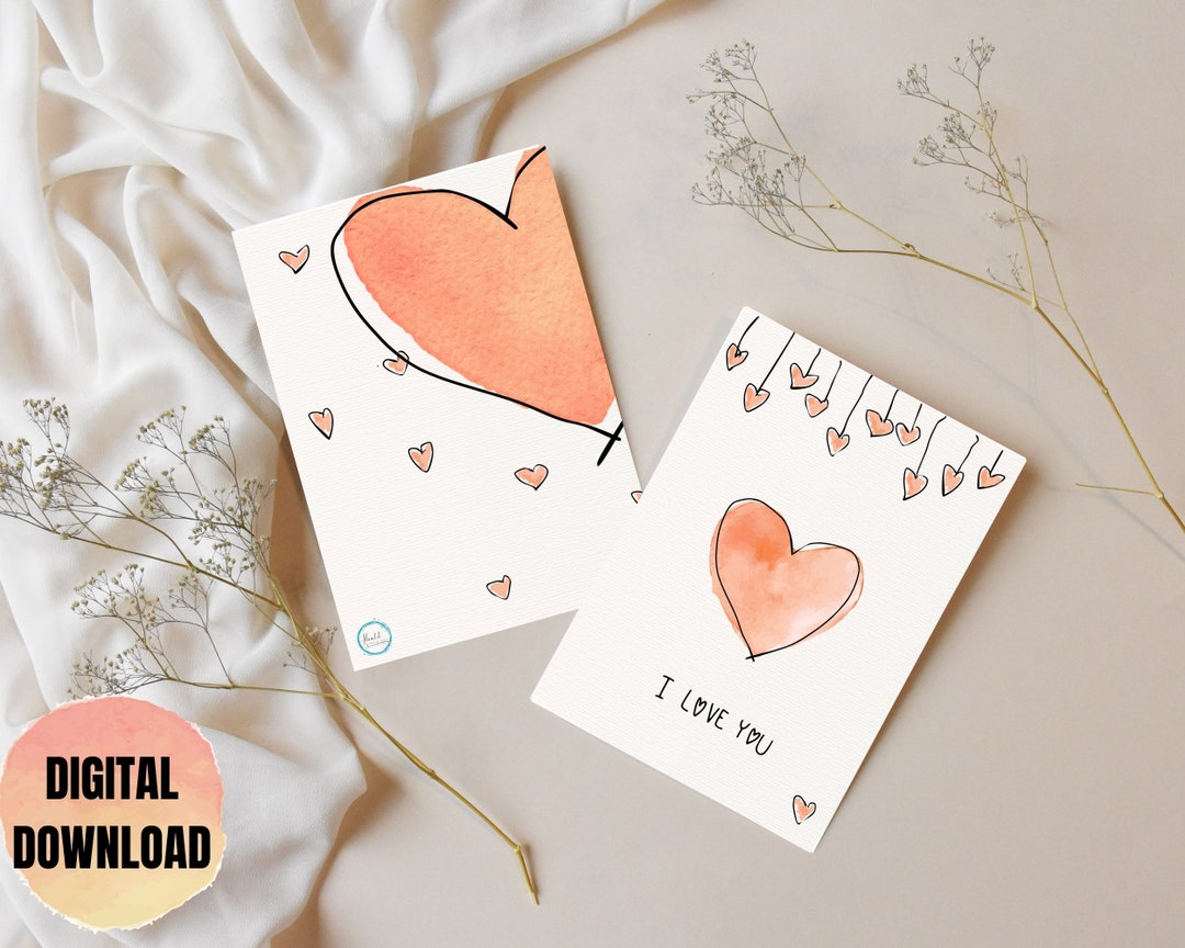 I Love You Printable Greeting Card | Digital Love Card - Etsy