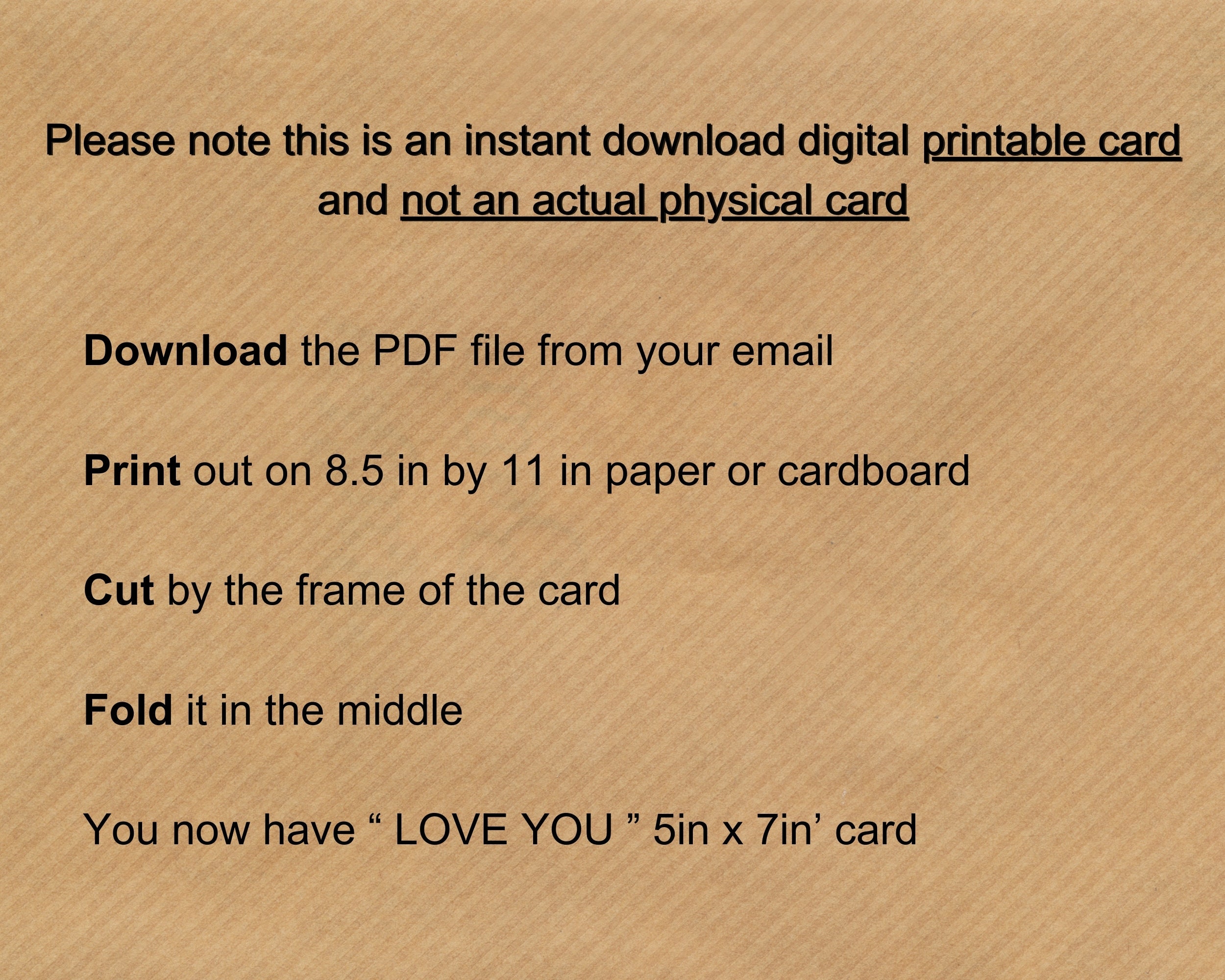 Love You Printable Greeting Card Printable Love You Card Digital Love ...