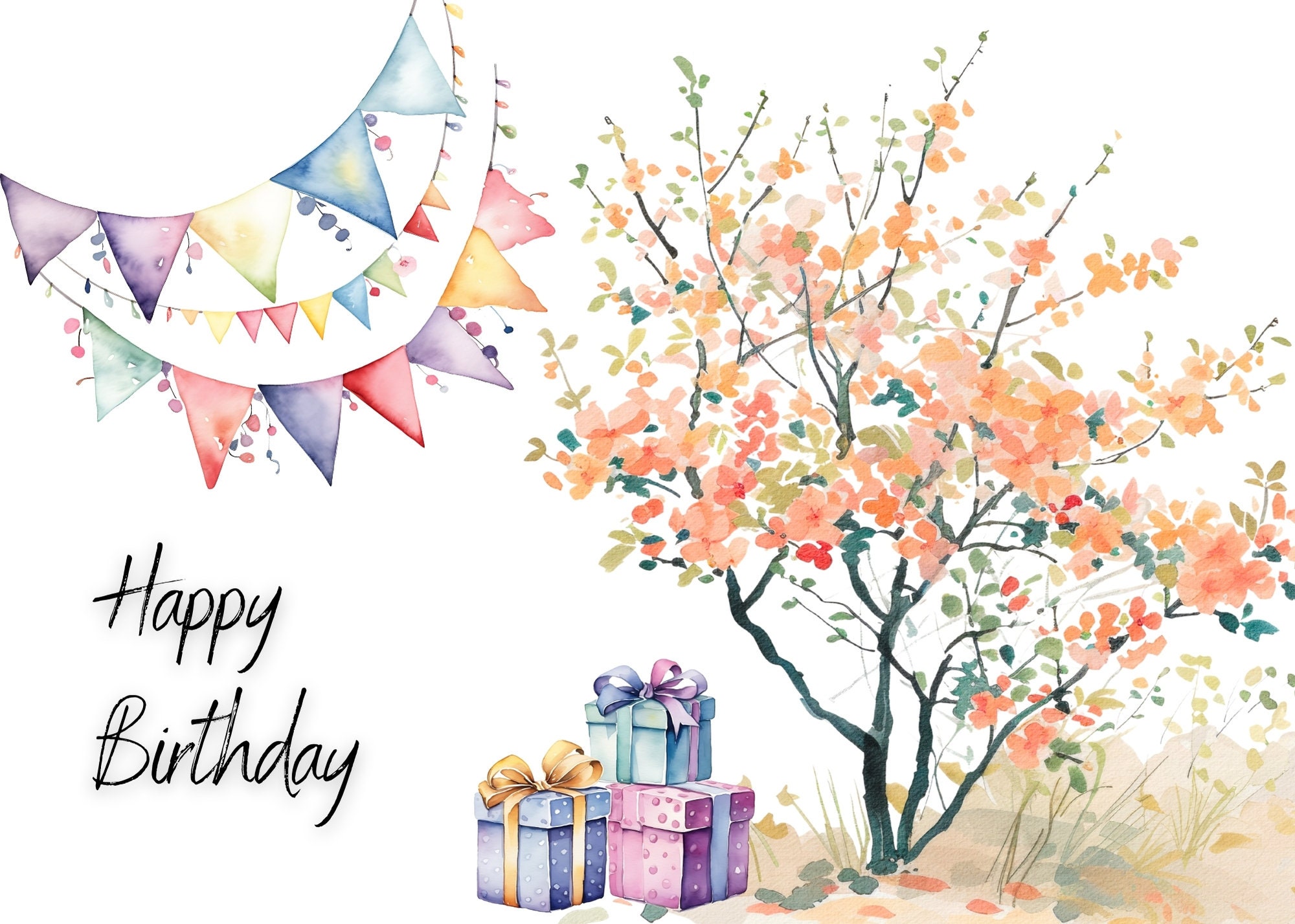 Printable Happy Birthday Card Digital Birthday Card Print at Home ...