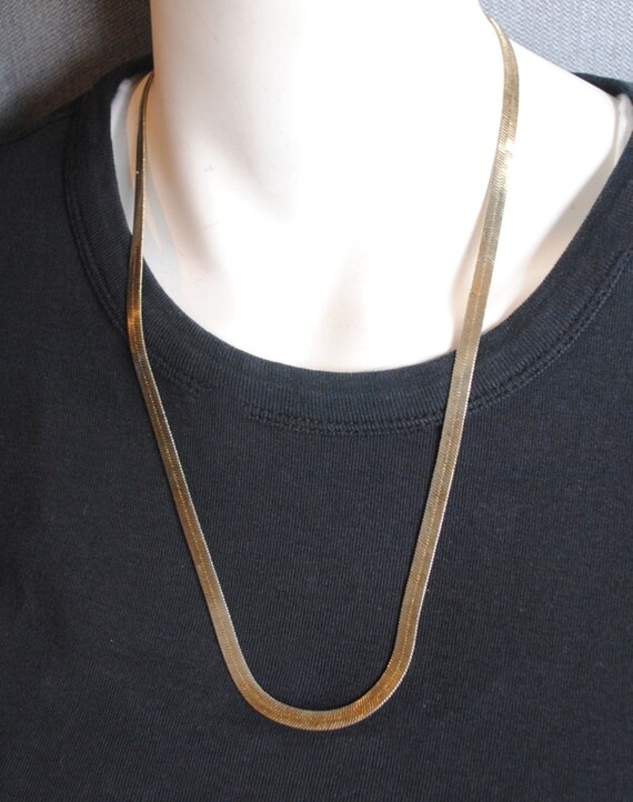 Vintage Revlon Herringbone Gold Tone 11 Necklace Gre Gem