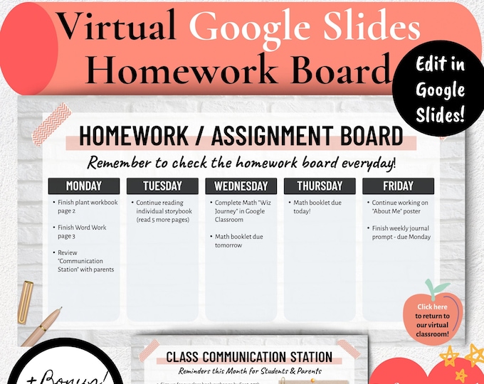 EDITABLE Virtual Classroom, Google Classroom Virtual Bitmoji, Digital ...