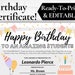 Happy Birthday Certificate, Happy Birthday Award, Certificate for ...