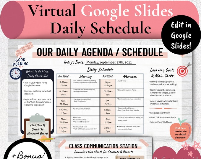 EDITABLE Virtual Classroom, Google Classroom Virtual Bitmoji, Digital ...