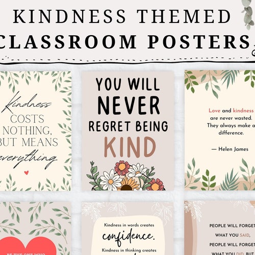 Boho Classroom Posters Kindness Posters for Classroom - Etsy Canada