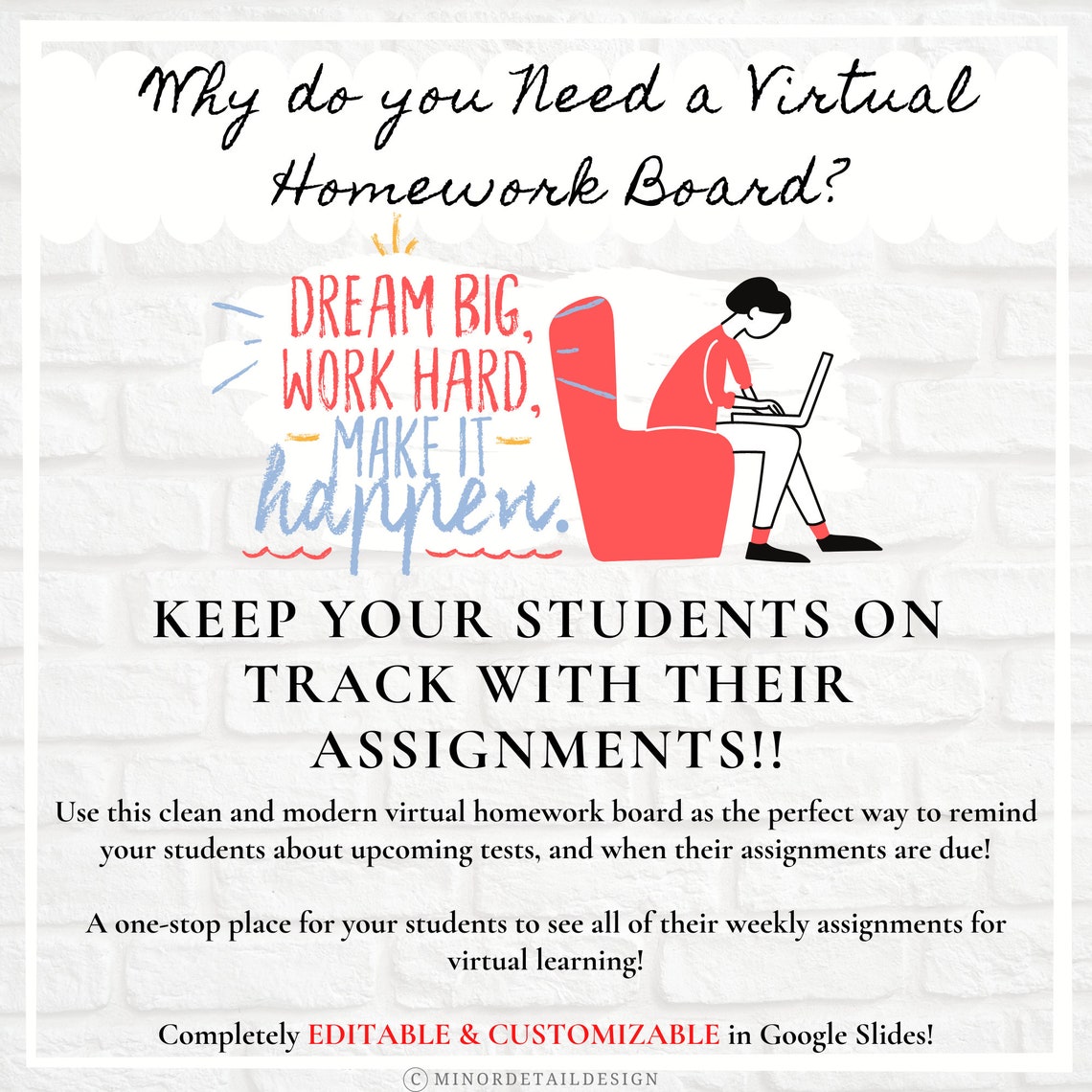 Homework Distance Learning Template Distance Learning | Etsy