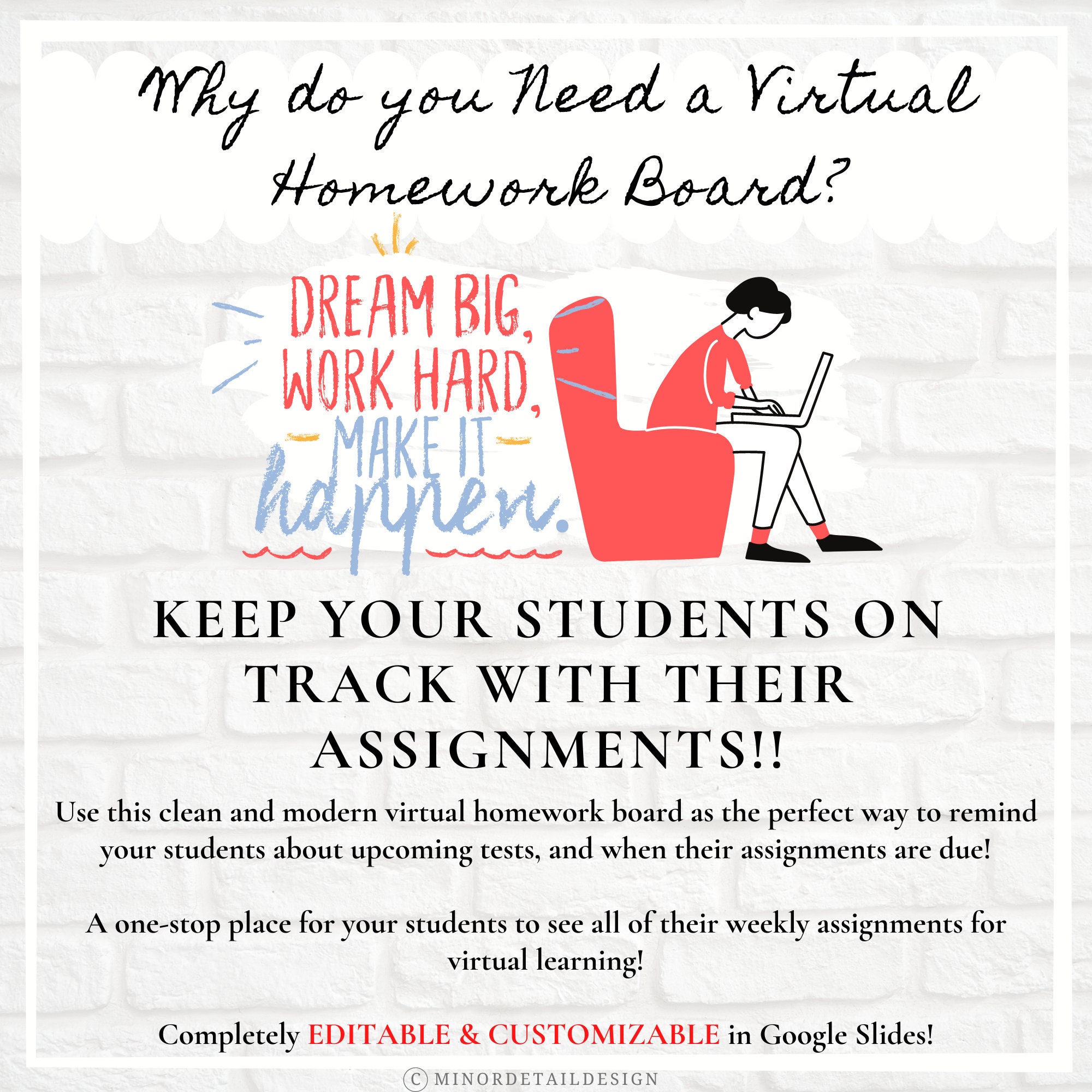 Homework Distance Learning Template Distance Learning | Etsy