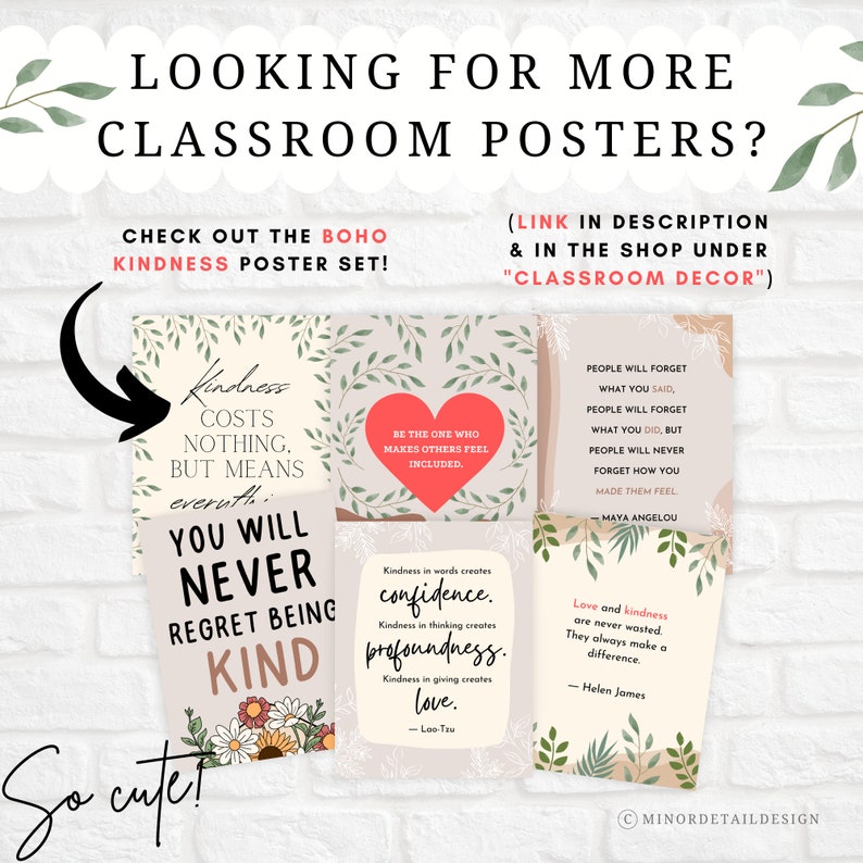 Teacher Motivation Quotes Classroom Posters Elementary - Etsy