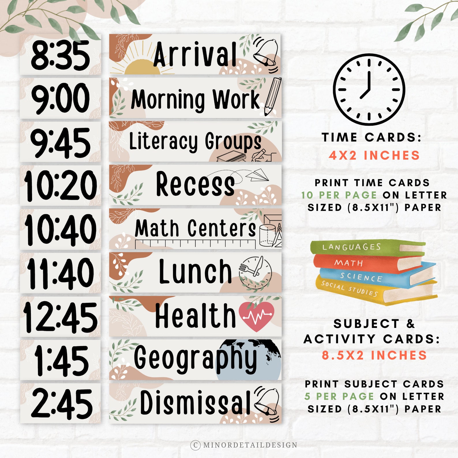 EDITABLE Daily Schedule Cards, Editable Classroom Schedule, Daily ...