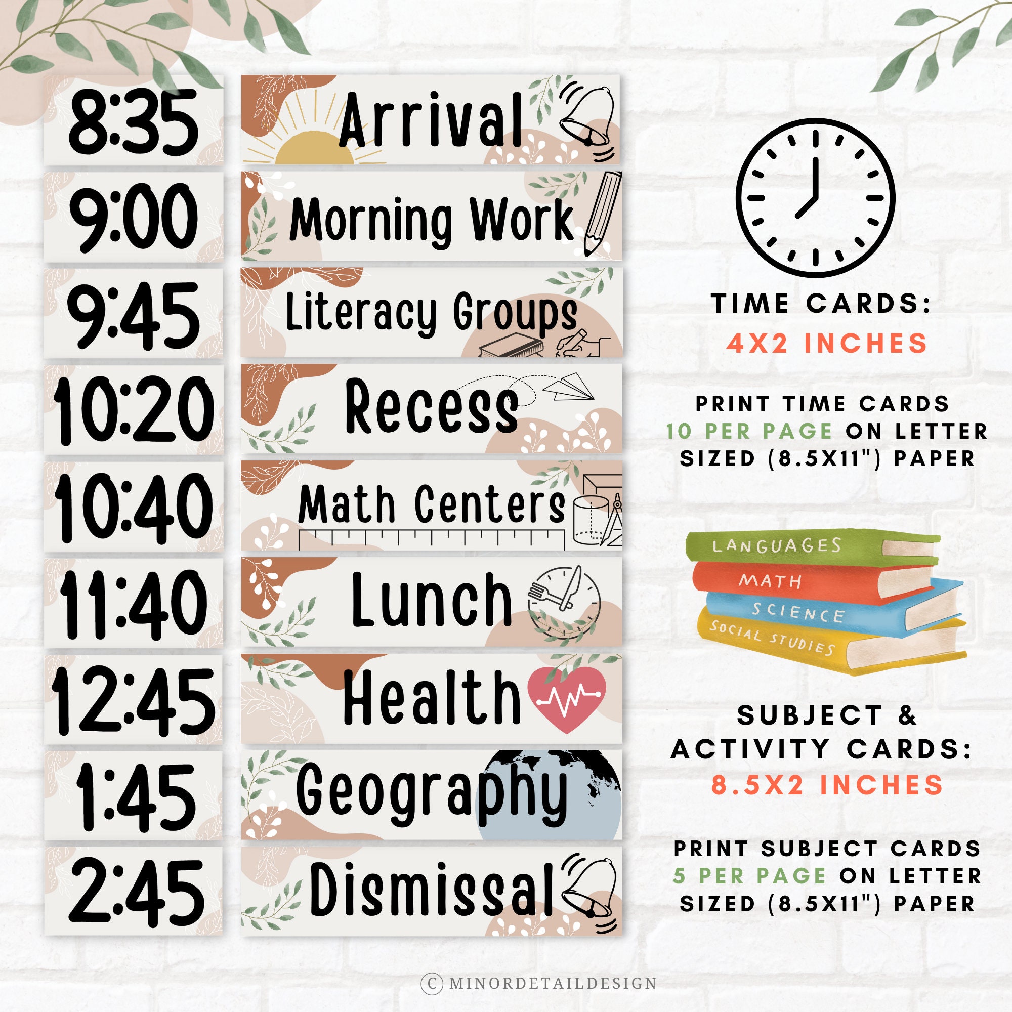 EDITABLE Daily Schedule Cards, Editable Classroom Schedule, Daily ...