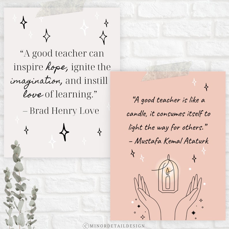 Teacher Motivation Quotes Classroom Posters Elementary - Etsy