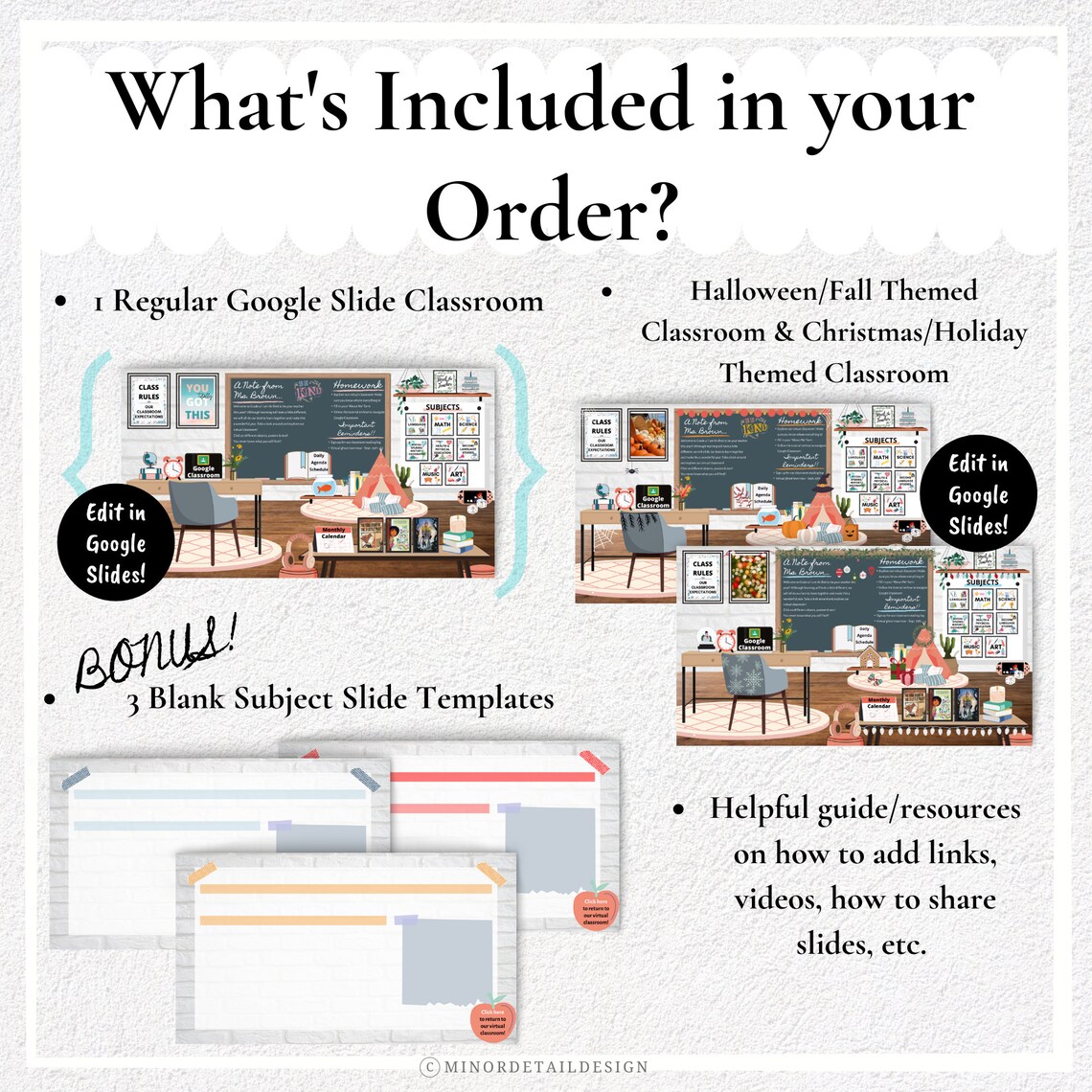 EDITABLE Virtual Classroom, Google Classroom Virtual Bitmoji, Digital ...