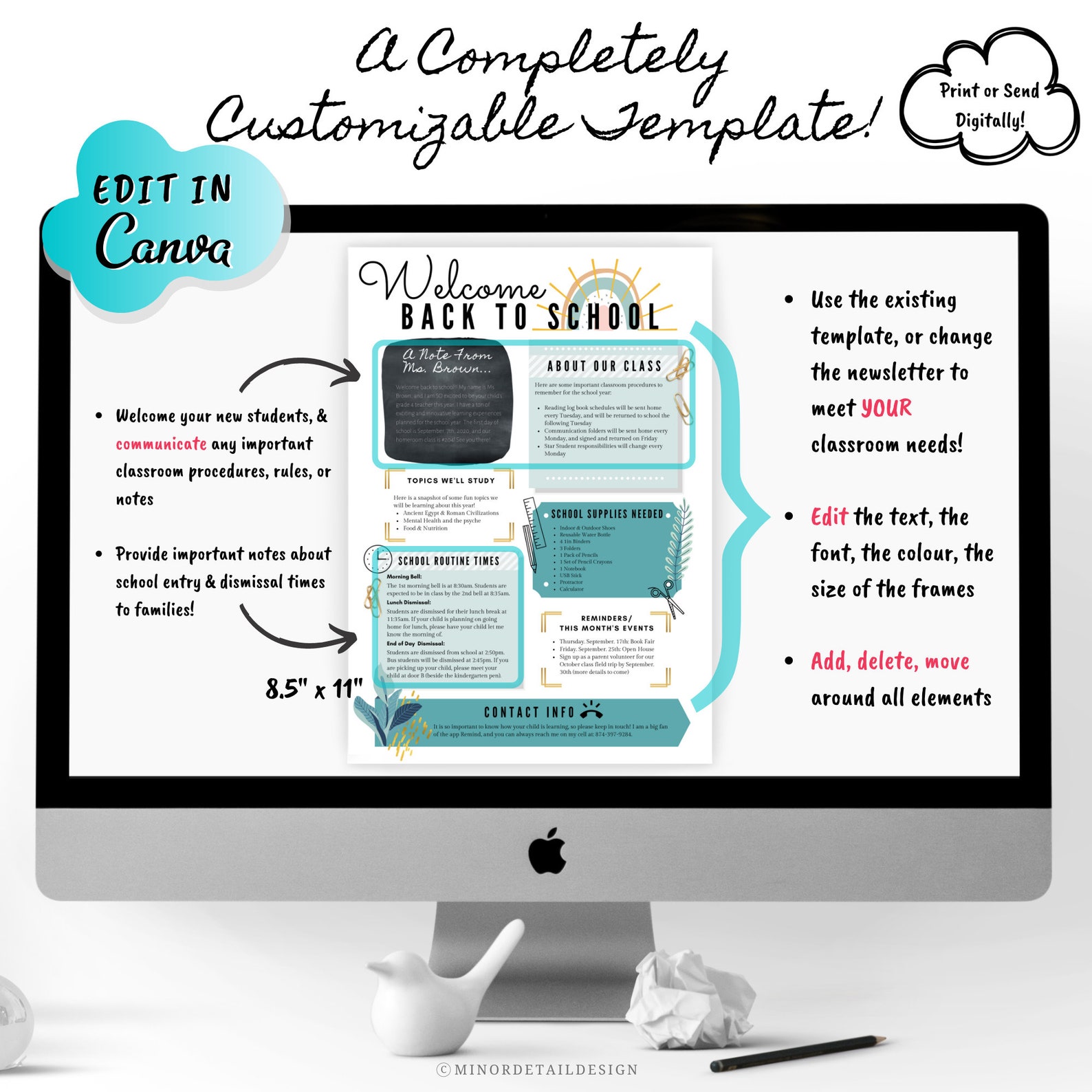 Back to School Letter, EDITABLE School Newsletter, Welcome Back to ...