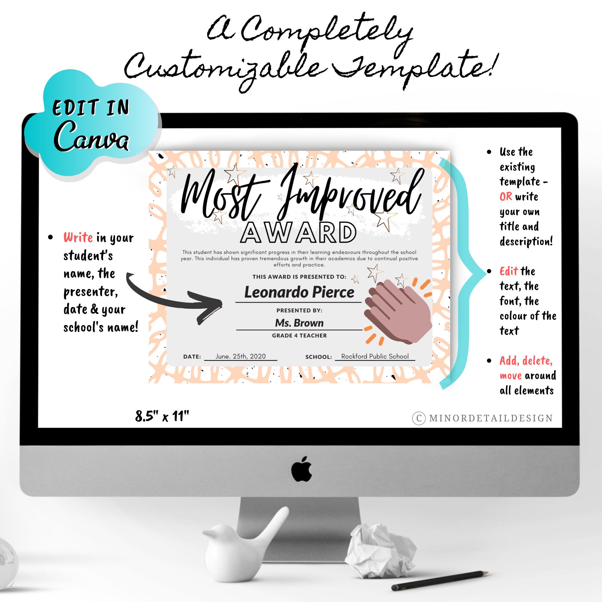 Student Awards, End of Year Award Printable, Distance Learning End of ...