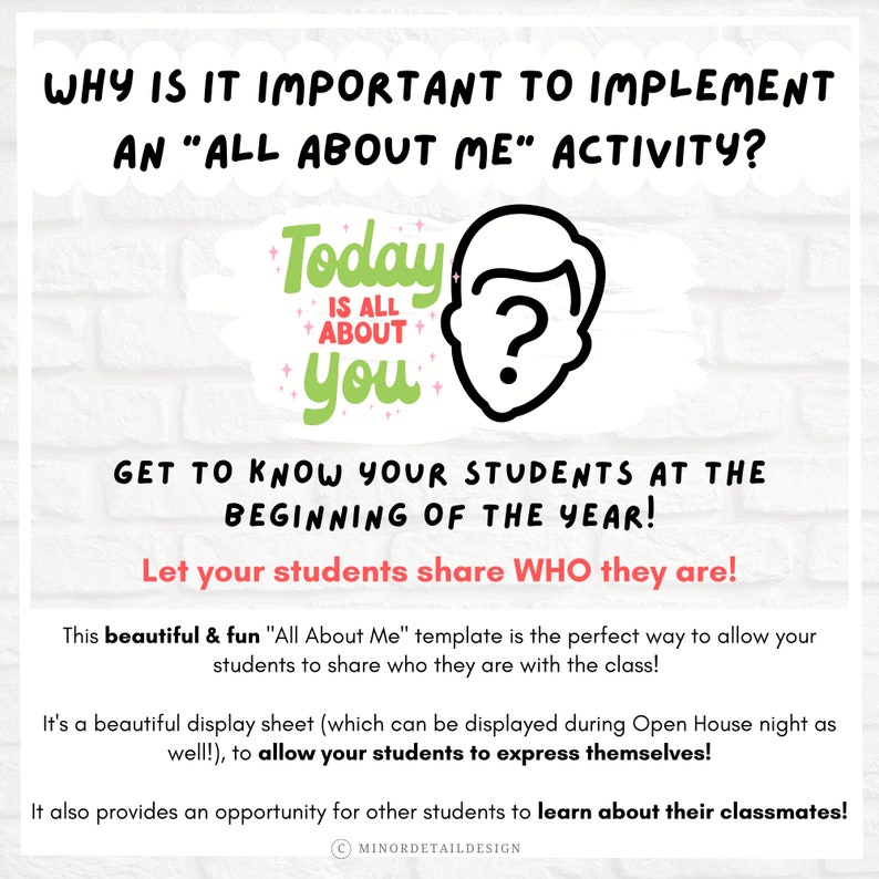 Back to School All About Me EDITABLE Student About Meall - Etsy