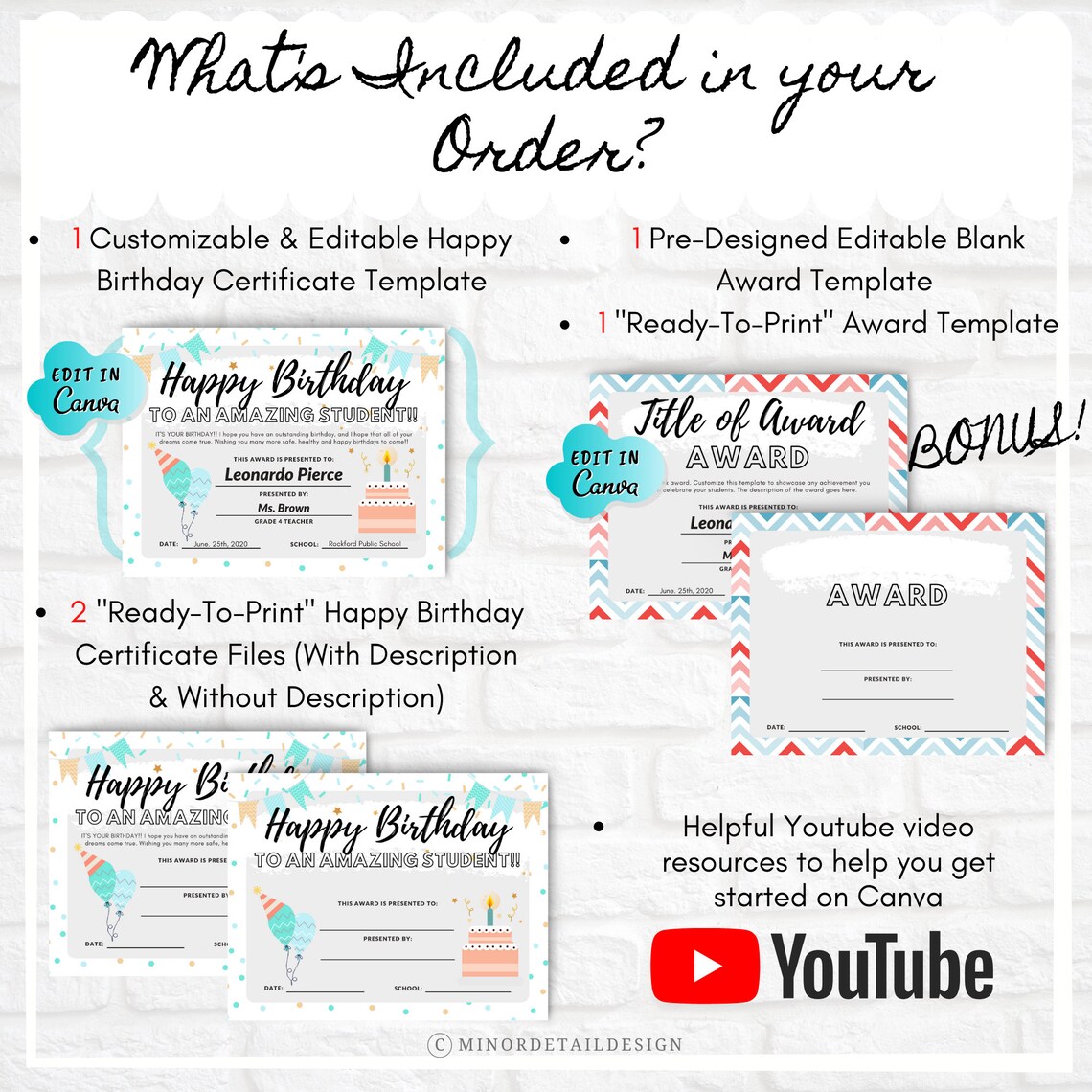 EDITABLE Happy Birthday Certificate, Happy Birthday Award, Certificate ...