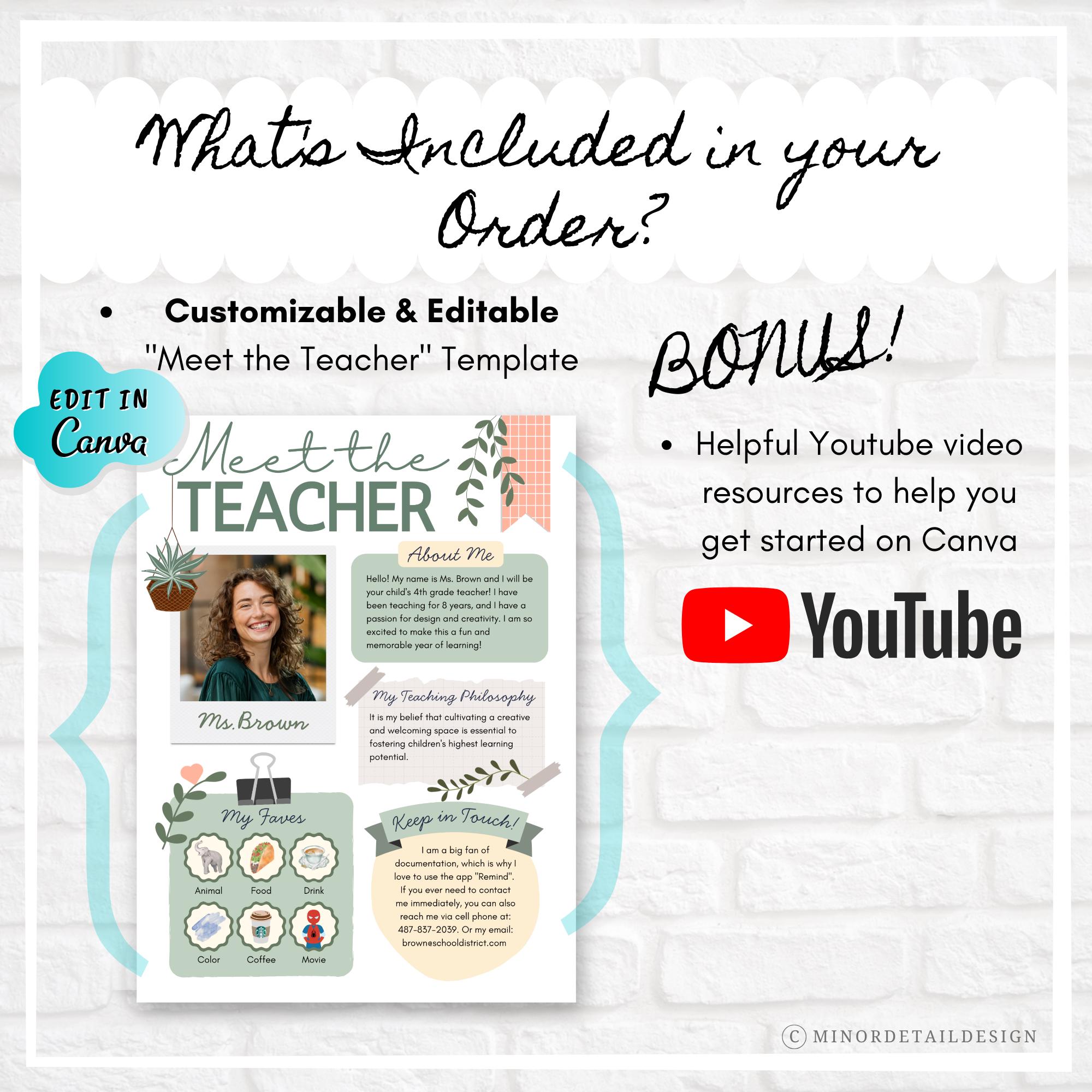 Meet the Teacher Botanical, Classroom Printable Template,meet the ...