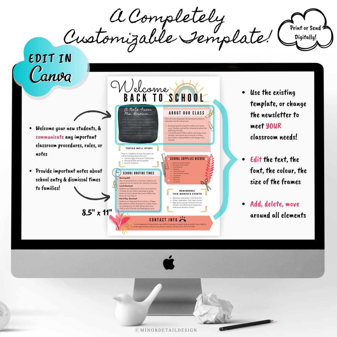 Welcome Back to School Newsletter EDITABLE Classroom - Etsy Canada