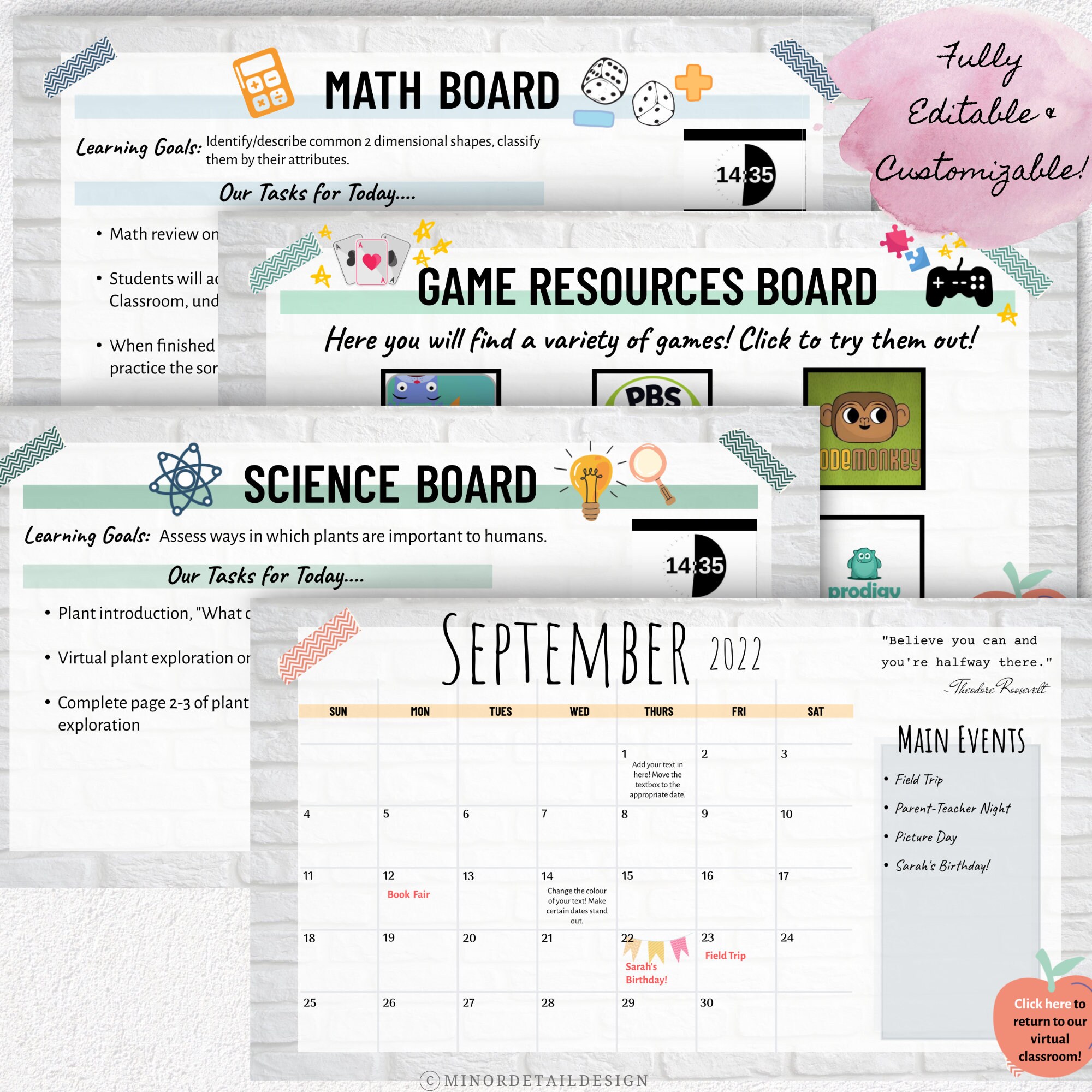 Virtual Classroom Template Digital Classroom Backdrop Google - Etsy Canada