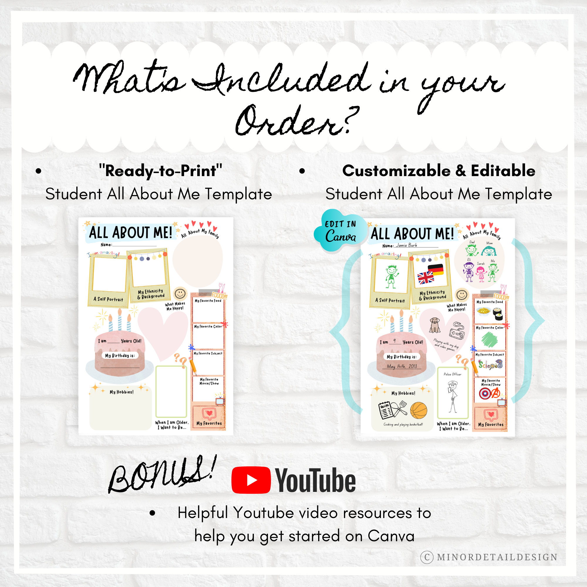 Back to School All About Me EDITABLE Student About Meall - Etsy