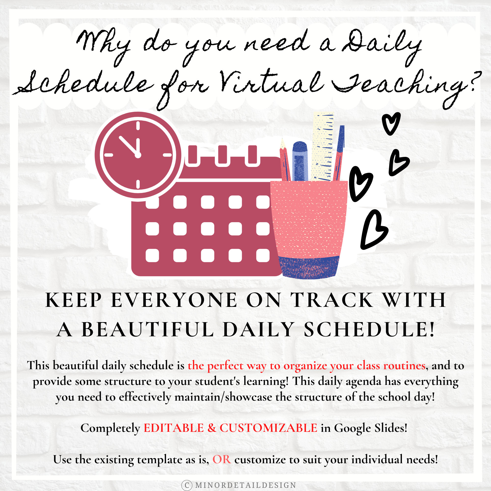 Google Slides Daily Agenda, Digital Class Schedule, Virtual Schedule ...