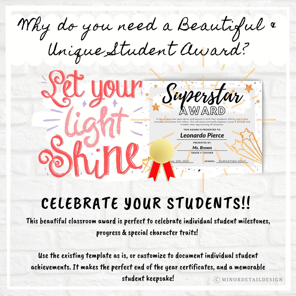 Certificate for Students, End of the Year Awards, Awards for Students ...