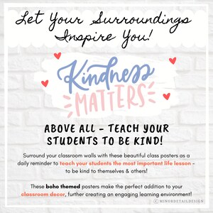 Boho Classroom Posters, Kindness Posters for Classroom, Classroom ...