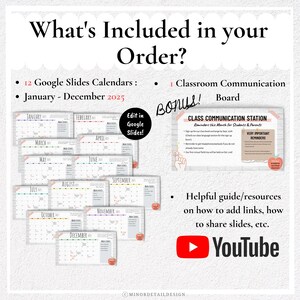 Virtual Classroom Calendar, Google Slides Calendar, Digital Classroom ...