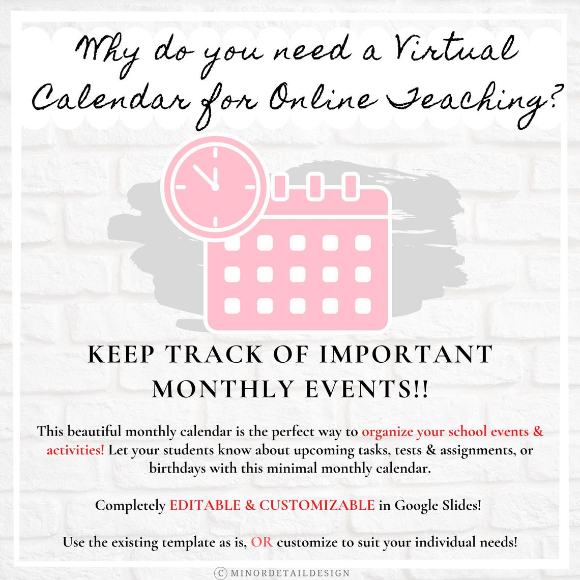 GOOGLE SLIDES CALENDAR, Virtual Calendar Classroom, Digital Classroom ...