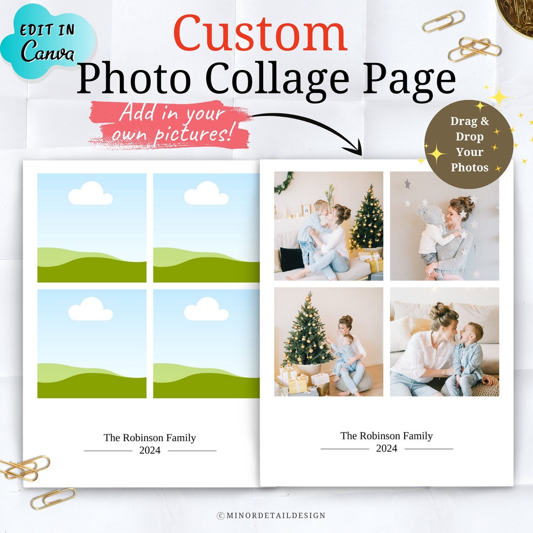 Photo Collage Template, Modern Photo Collage, 8.5x11 Photo Collage ...