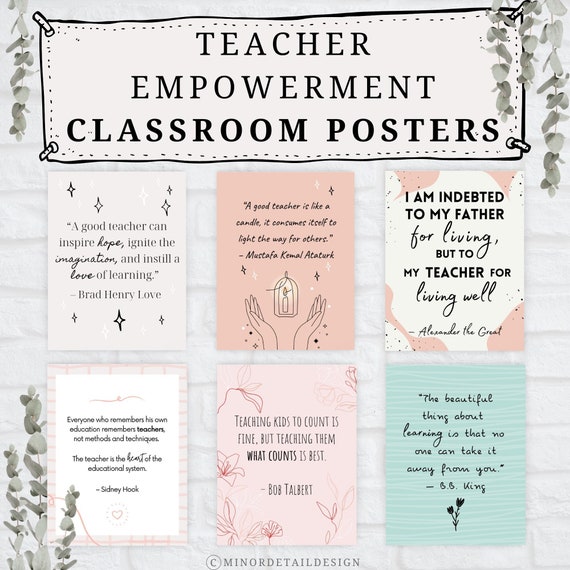 Teacher Motivation Quotes Classroom Posters Elementary - Etsy