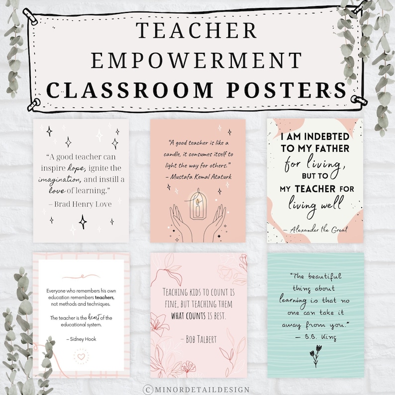 Teacher Motivation Quotes Classroom Posters Elementary - Etsy