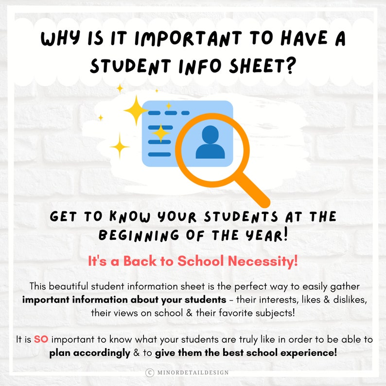 EDITABLE Student About Me, All About Me Printable Back to School, First ...