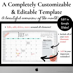 Google Slides Calendar, Virtual Calendar Classroom, Digital Classroom ...