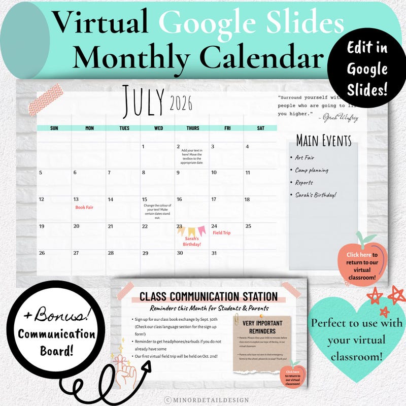 2027 Monthly Powerpoint Calendar Template - Etsy