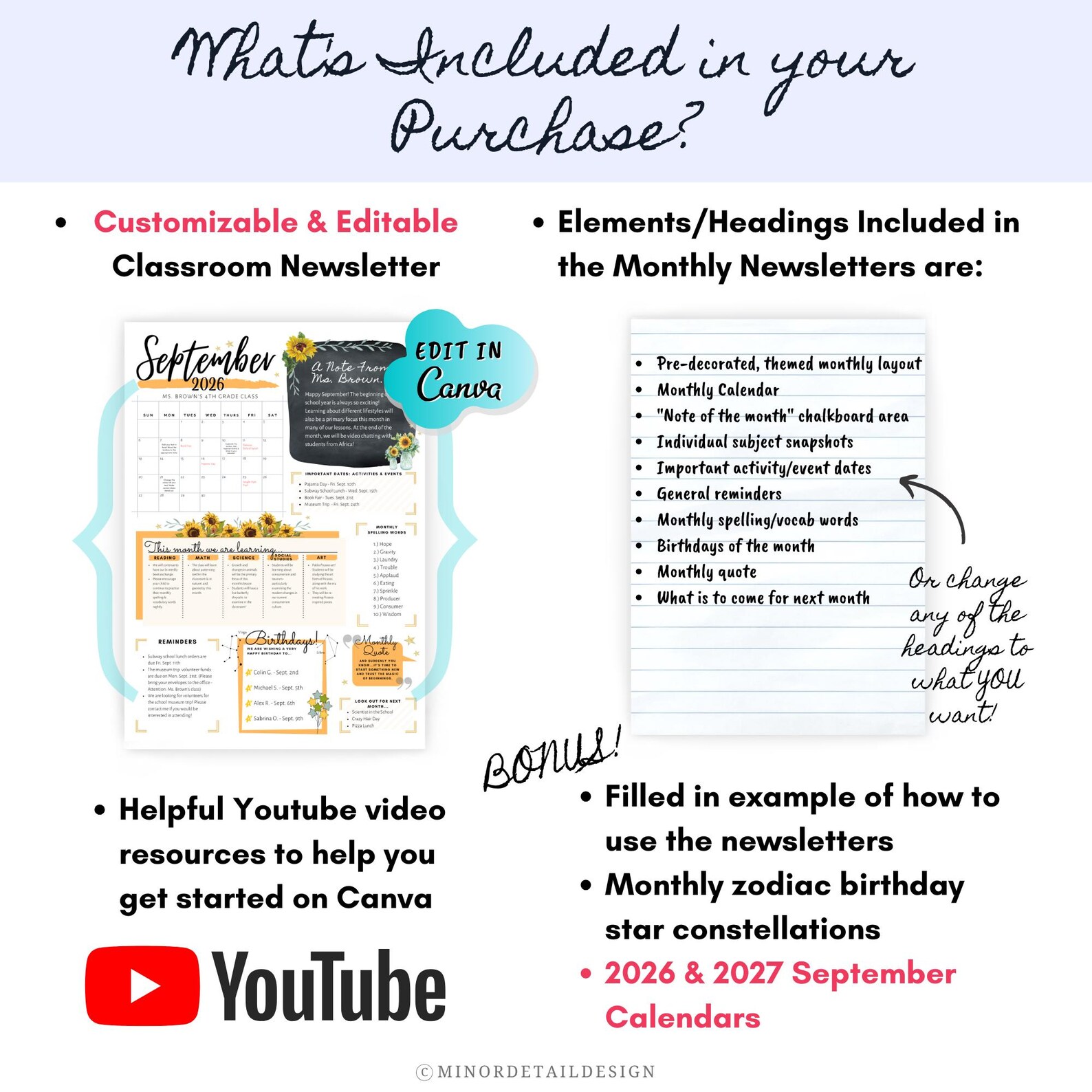 SEPTEMBER Newsletter, Welcome Back to School Note, Welcome to School ...