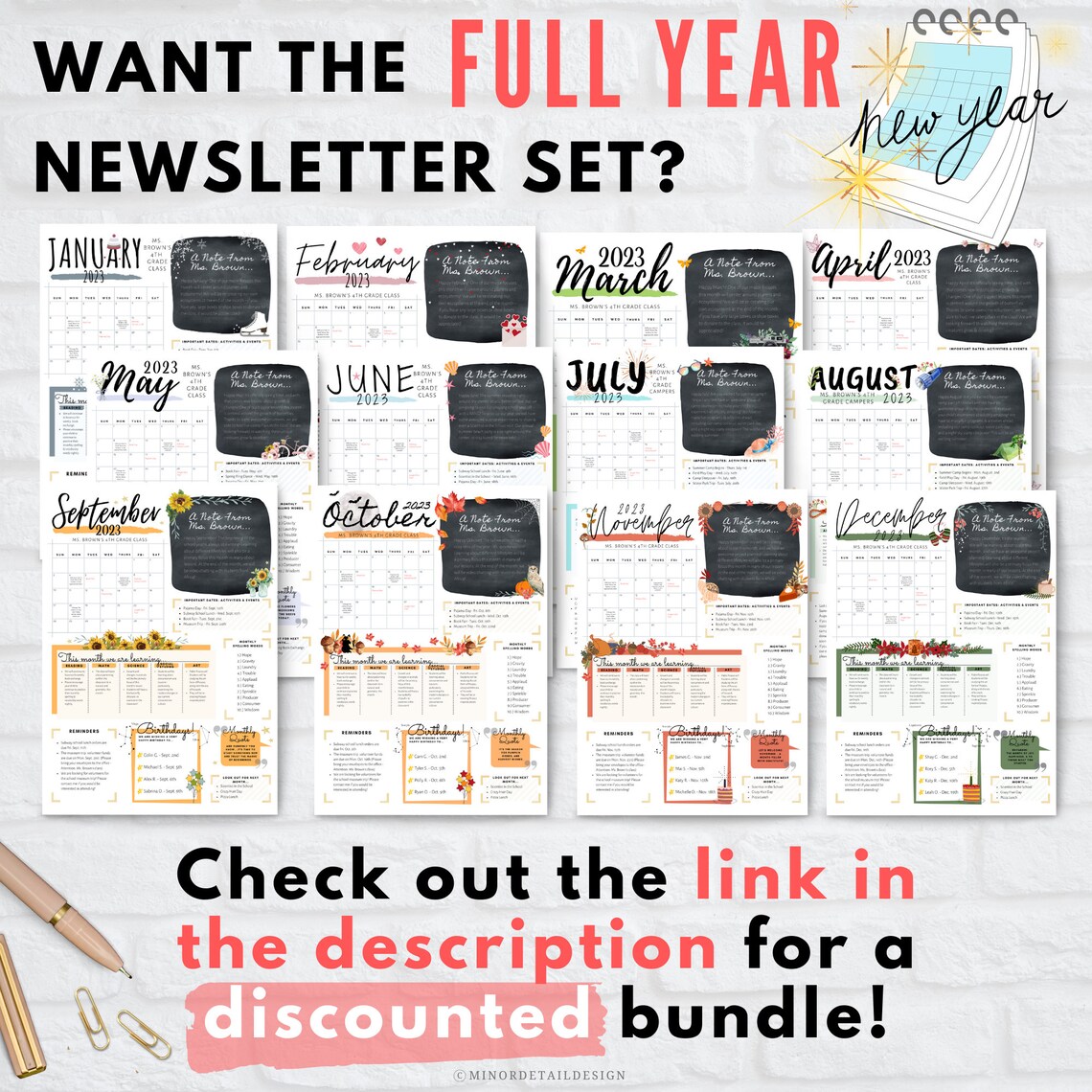 Editable School Newsletter Monthly Newsletter October - Etsy