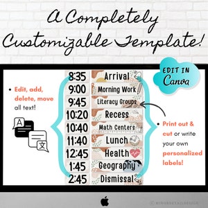 EDITABLE Daily Schedule Cards, Editable Classroom Schedule, Daily ...