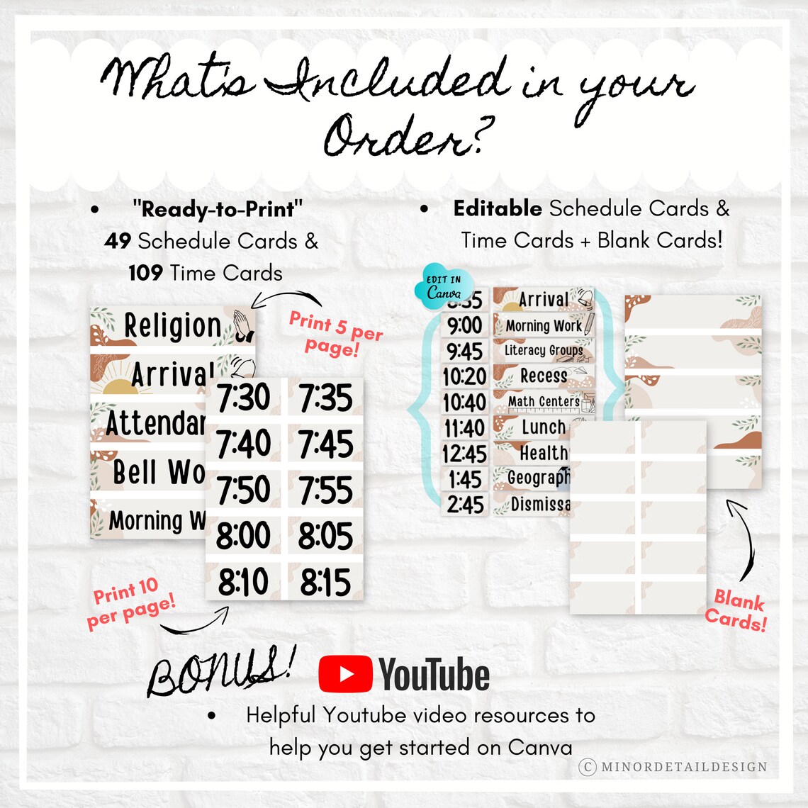 EDITABLE Daily Schedule Cards, Editable Classroom Schedule, Daily ...